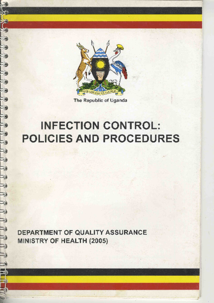 Infection control : Policies and procedures | MOH Knowledge Management Portal